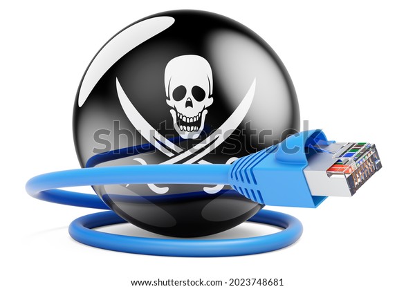 Network Lan Cable Pirate Flag 3d Stock Illustration 2023748681 ...