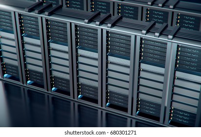 Network Server Room Computers Digital Tv Stock Illustration 680301271