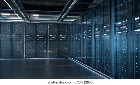 Inside Long Server Room Tunnel 3d 库存插图 267530378 | Shutterstock