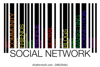 Network Word Concept Barcode Supporting Words Stock Illustration ...
