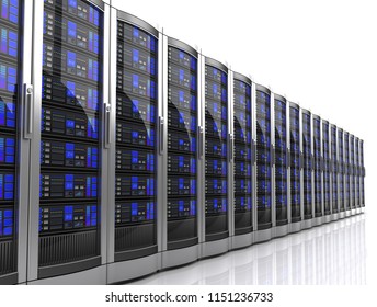 Network Workstation Servers 3d Illustration Isolated 库存插图 1124696720 ...