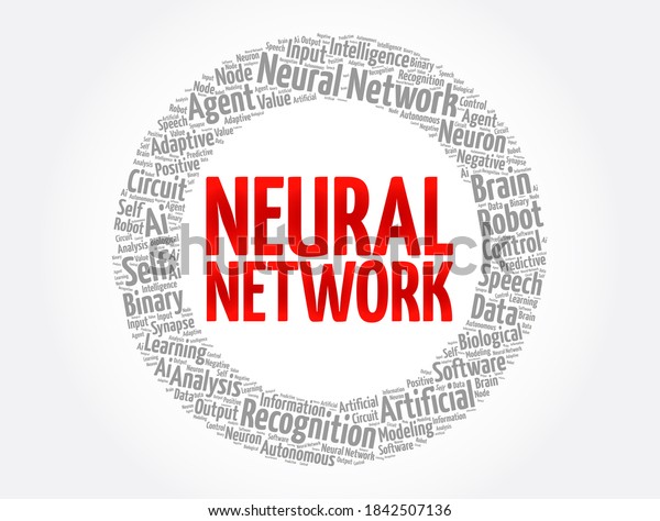 Neural Network Word Cloud Collage Technology Stock Illustration 1842507136