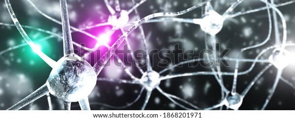 Neuron Active Neural Network Brain Progress Stock Illustration ...