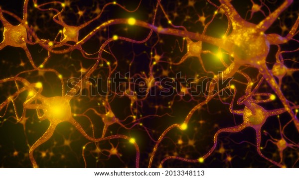 Neuronal Network Electrical Activity Neuron Cells3d Stock Illustration ...