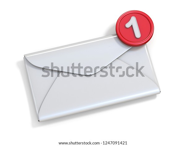 New Email Message Notification Over Blank Stock Illustration 1247091421