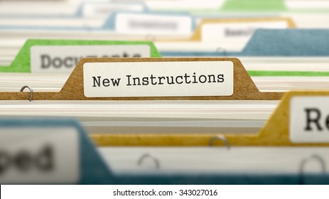 New Instructions Concept On Folder Register Stock Illustration ...