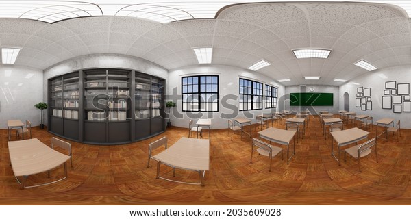 New Normal Classroom Spacing Tables Chairs Stock Illustration ...