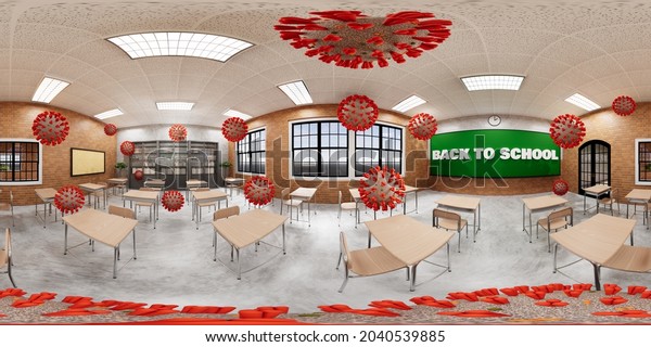 New Normal Classroom Spacing Tables Chairs Stock Illustration ...