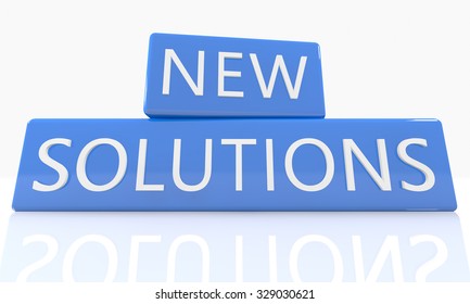 New Solutions 3d Render Blue Box Stock Illustration 329030621 ...