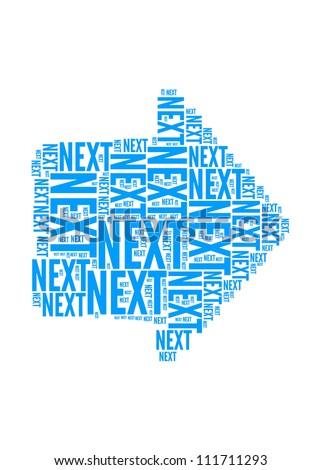 Next Text Collage Composed Shape Arrow Stock Illustration 111711293 ...