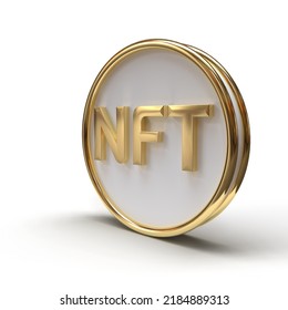 Nft 3d Rendering On Round Shape Stock Illustration 2184889313 ...
