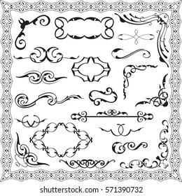 Nice Decor Design Elements Set On Stock Illustration 571390732 ...