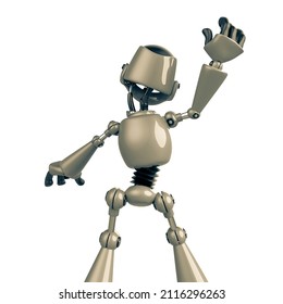 Nice Robot Dancing Rear View 3d Stock Illustration 2116296263 ...