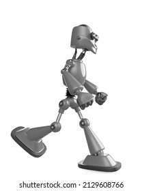 Nice Robot Walking Side View 3d Stock Illustration 2129608766 ...