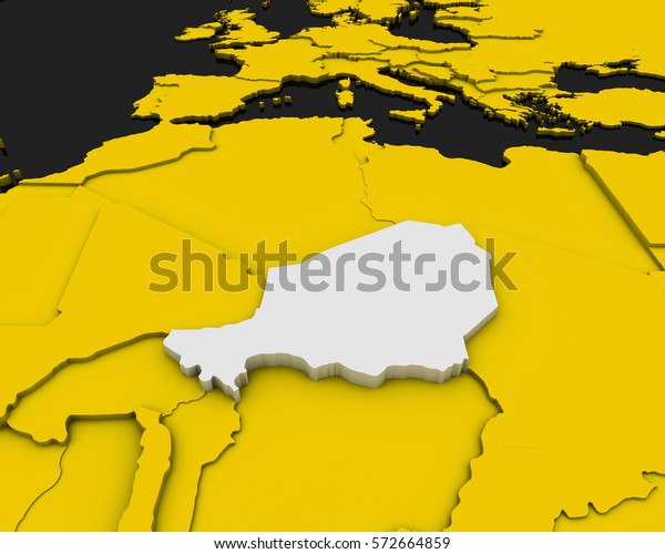 Niger Map Yellow Background 3d Illustration Stock Illustration ...