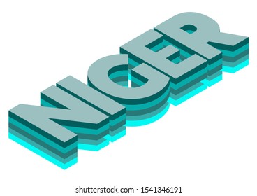 Niger Word Isometric 3d Rendering Isolated Stock Illustration ...