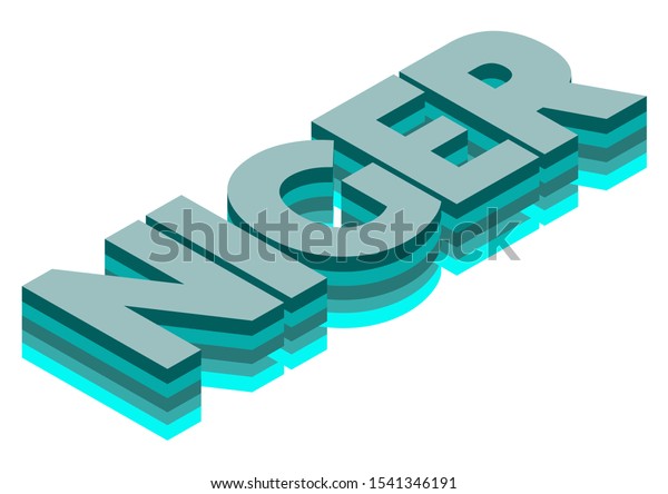 Niger Word Isometric 3d Rendering Isolated Stock Illustration ...