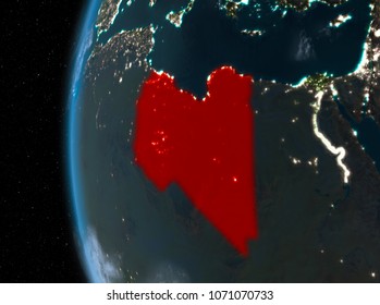 Night Map Libya Seen Space On: ภาพประกอบสต็อก 1071070733 | Shutterstock