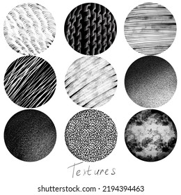 Nine Circles Different Textures Stock Illustration 2194394463 ...