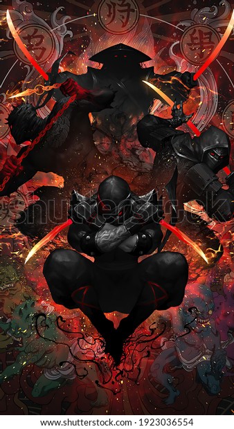 Ninja Shadow Warriors Background 4k Stock Illustration 1923036554 ...