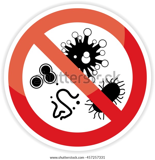 No Bacteria Virus Microbe Pathogen Sign Stock Illustration 457257331 ...