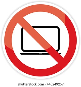 No Computer Area Sign On White Stock Illustration 443249257 | Shutterstock