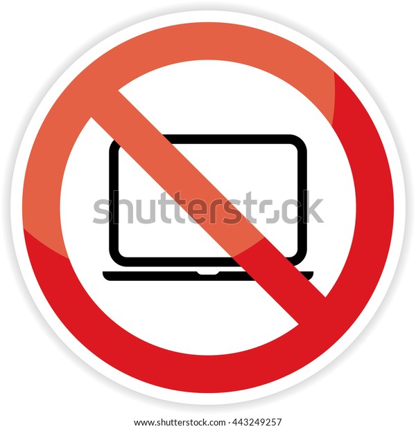 No Computer Area Sign On White Stock Illustration 443249257 | Shutterstock