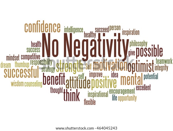 No Negativity Word Cloud Concept On Stock Illustration 464045243 ...