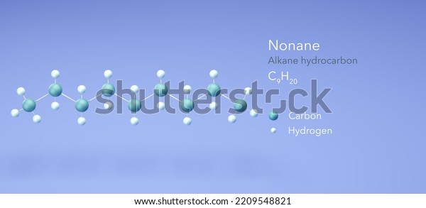 Nonane Molecular Structures Alkane Hydrocarbon 3d Stock Illustration ...