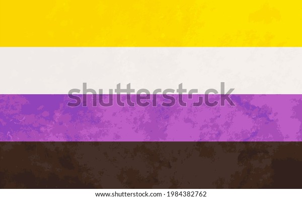Nonbinary Sign Nonbinary Pride Flag Texture Stock Illustration 1984382762