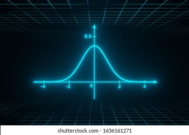 Normal Distribution Graph Cyber Space Grid Stock Illustration ...
