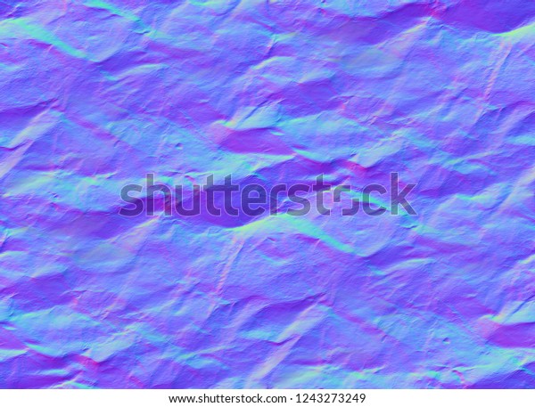 Stock ilustrace „Normal Map Crumpled Paper Waves Relief“ 1243273249