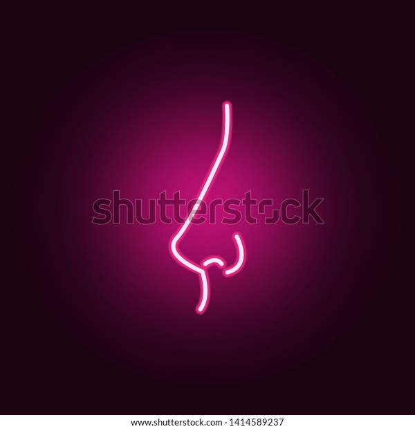 Nose Neon Icon Elements Body Parts Stock Illustration 1414589237 ...