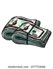 Note Bundle Illustration Isolated White Background Stock Illustration ...