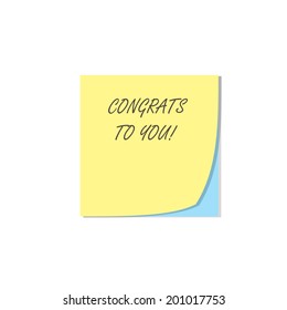 Yellow Stick Note Paper Word Thank Stock Vector (Royalty Free) 1344816599