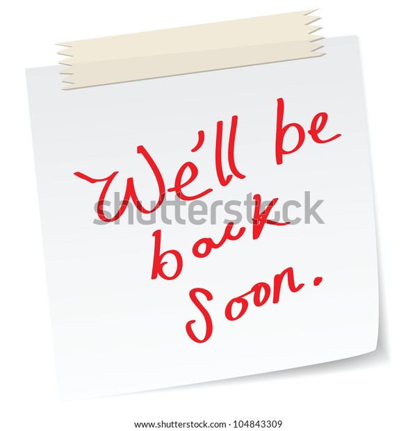 Note Handwritten Message We Will Be Stock Illustration 104843309 ...