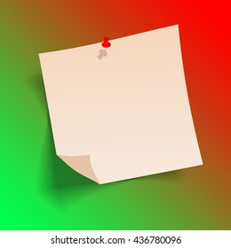 Note Paper Pin On White Background Stock Illustration 437300980 ...