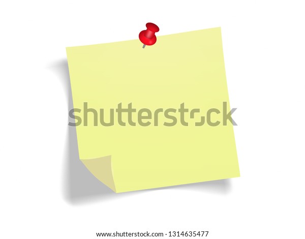 Note Paper Red Push Pin On Stock Illustration 1314635477 | Shutterstock