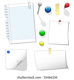 Vector Illustration Set Several Note Papers Stock Vector (Royalty Free ...