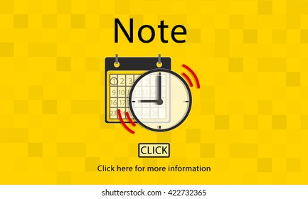 Note Schedule Plan Notice Concept Stock Illustration 422732365