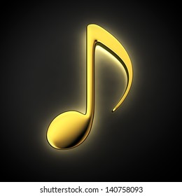 Golden Eighth Note On White Background Stock Illustration 40970503
