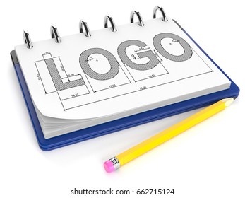 Notepad Logo Project Isolated On White Stock Illustration 662715124 ...