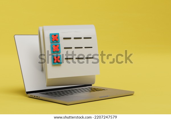 Notes Laptop Worksheet Incomplete Tasks On Stock Illustration ...