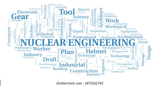 Nuclear Engineering Typography Word Cloud Create Stock Illustration ...