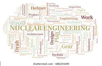 Nuclear Engineering Typography Word Cloud Create Stock Illustration ...