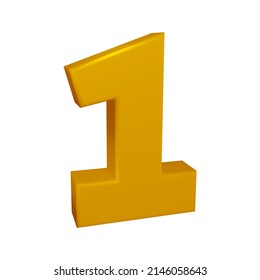 Number 1 3d Render 3d Illustration Stock Illustration 2146058643 ...