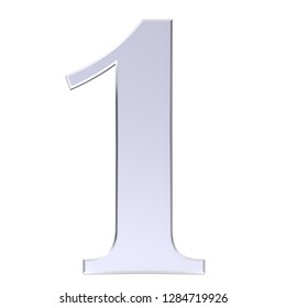 Number 1 3d Rendering Silver Isolated Stock Illustration 1284719926 ...