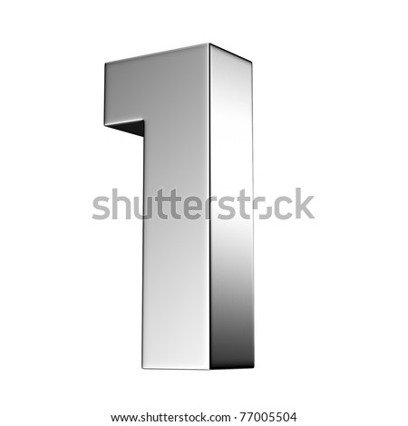 Number 1 Chrome Solid Alphabet There Stock Illustration 77005504 ...