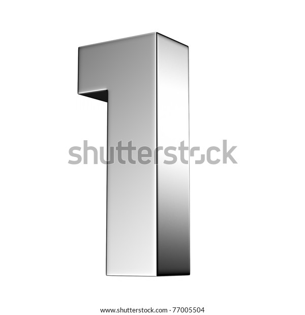 Number 1 Chrome Solid Alphabet There Stock Illustration 77005504