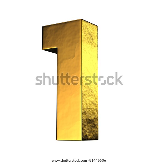 Number 1 Gold Solid Alphabet There Stock Illustration 81446506 ...